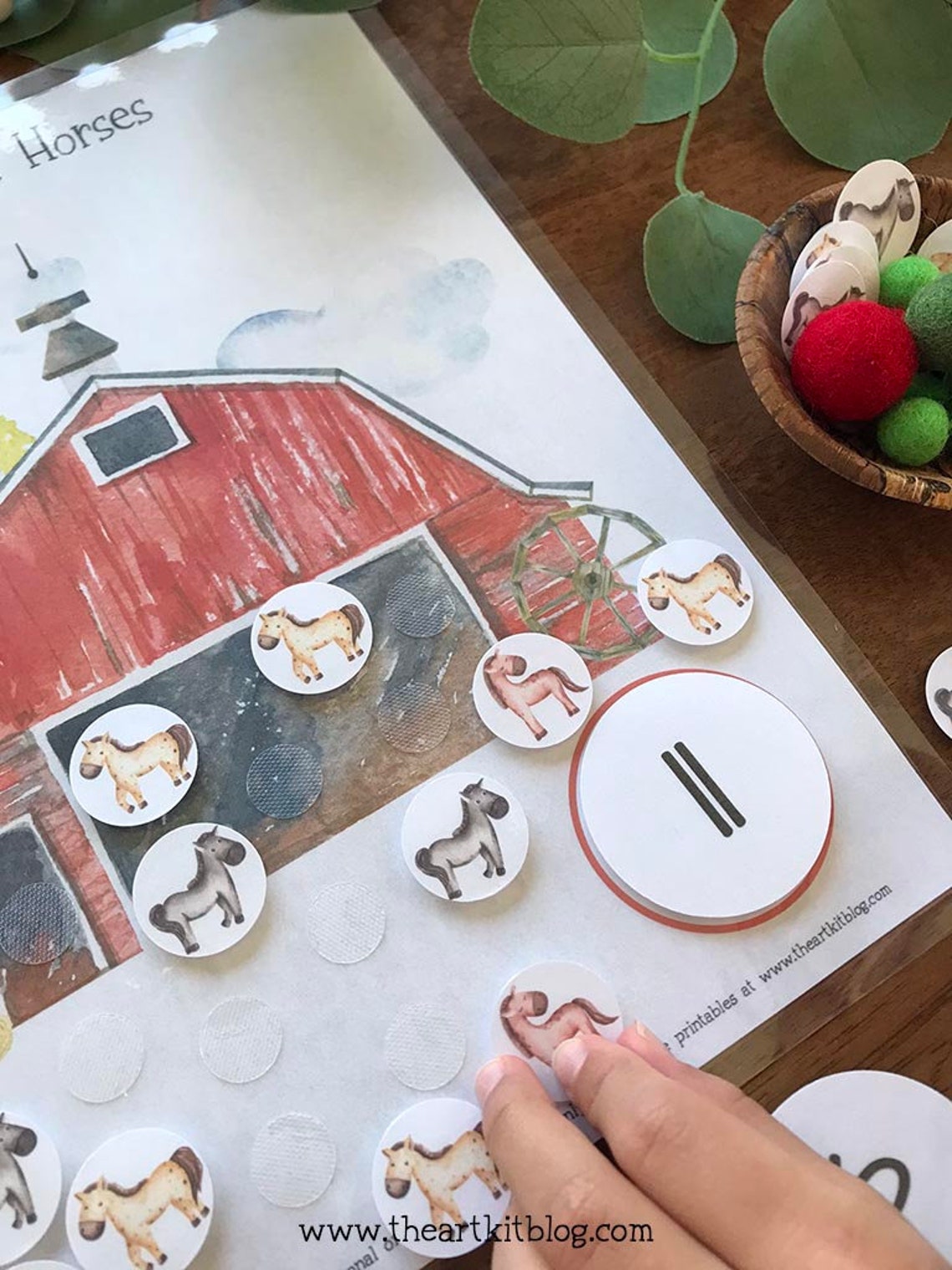 Count the Horses in the Barn Numbers Printable, Printable Activity for ...