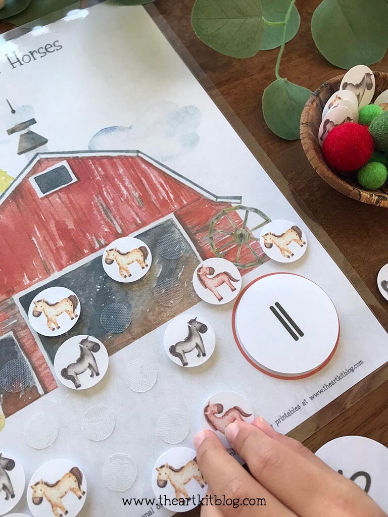 Count the Horses in the Barn Numbers Printable, Printable Activity for ...