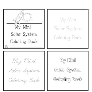 MINI Solar System Coloring Pages Book, 16 Mini Pages to Trace and Color ...