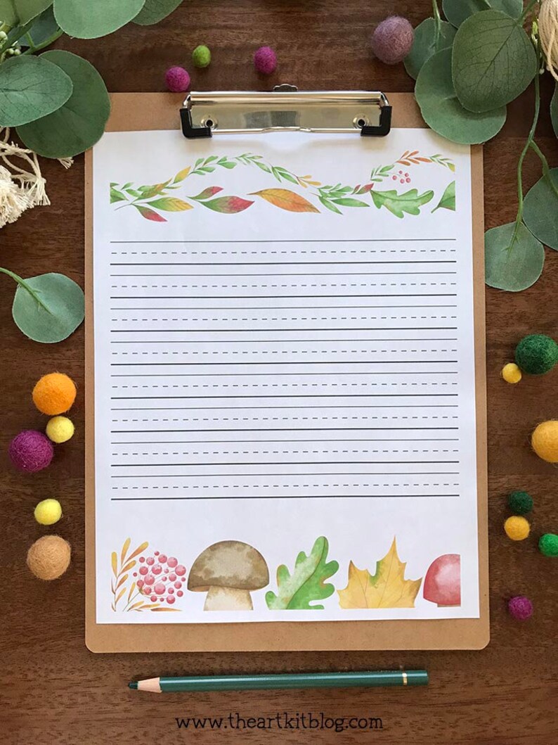Printable Lined Paper FALL Notebooking Pages School Lined - Etsy