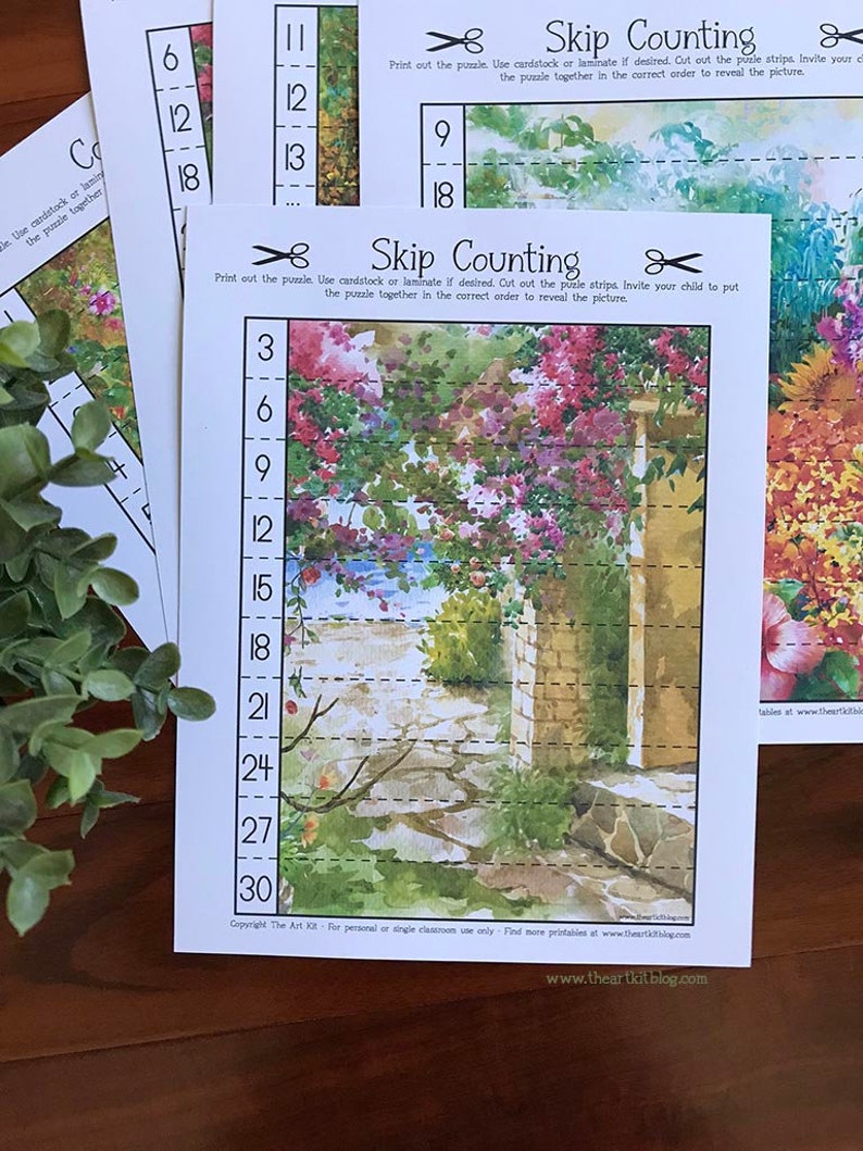 Skip Counting Puzzle Printable Homeschool Activity Busy - Etsy