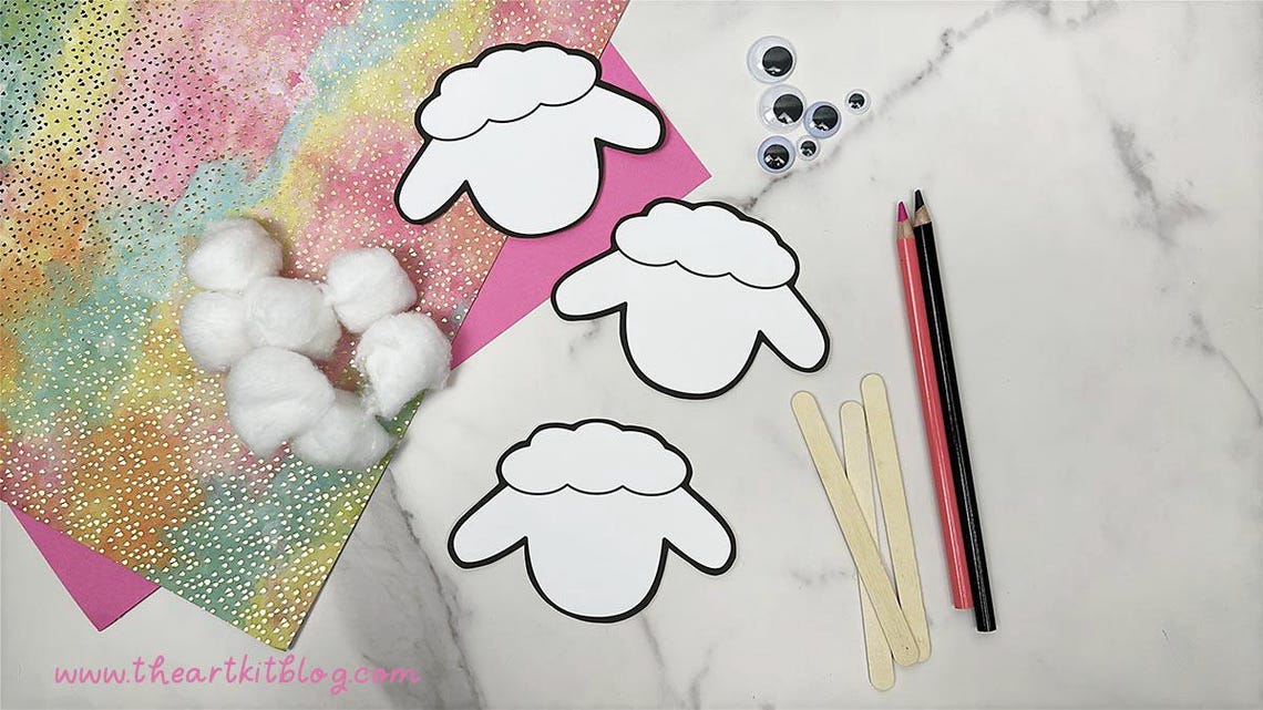 Cute Lamb Paper Craft {with Printable Template}, Spring Craft, Easter ...