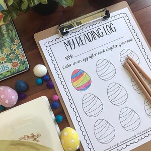 Printable Reading Log for Kids, Easter Books, Bunny, Track Reading ...