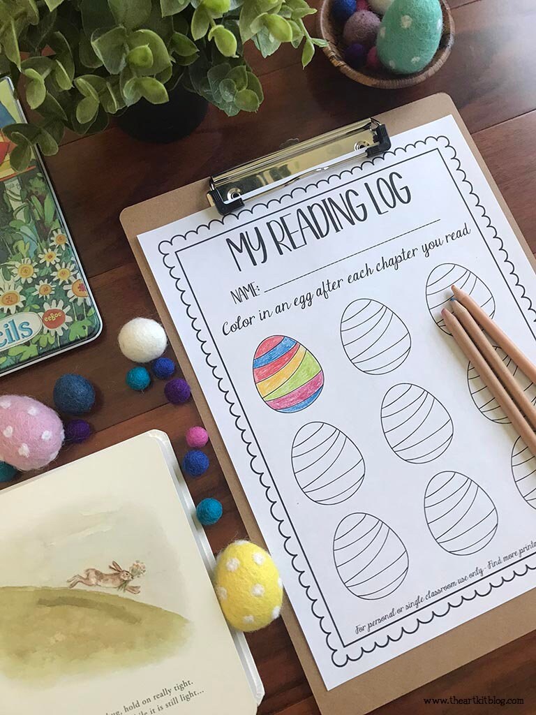 Printable Reading Log for Kids Easter Books Bunny Track | Etsy