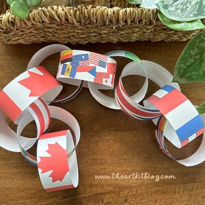 Flags Around the World Paper Chains, Template Printable, Summer Games ...
