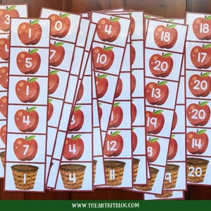 Number Recognition Activity, Apple Printable, Preschool Activities, Pre ...