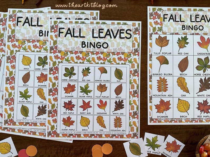 Fall Leaves Bingo, Bingo Game Printable, Fall Printables, Autumn ...