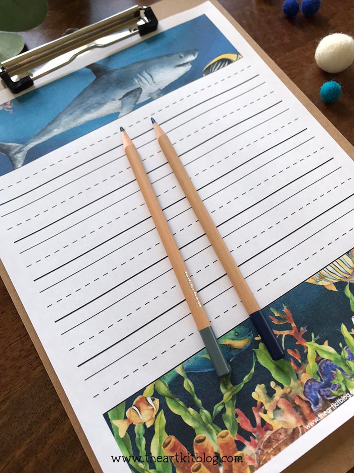 Printable Lined Paper With Sharks Notebooking Pages School - Etsy