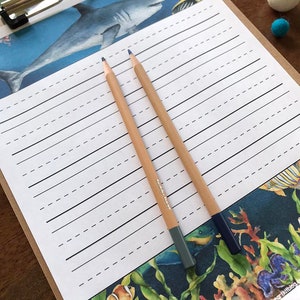 Printable Lined Paper With Sharks, Notebooking Pages, School Lined ...