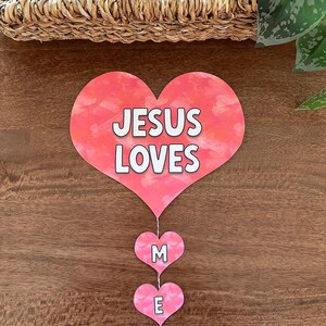 Jesus Loves Me Paper Craft, CUSTOMIZABLE to Your Child's Name! Coloring ...