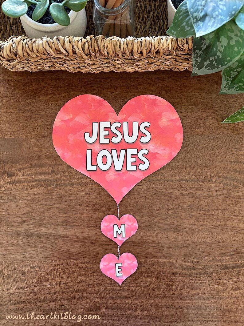 Jesus Loves Me Paper Craft, CUSTOMIZABLE to Your Child's Name! Coloring ...