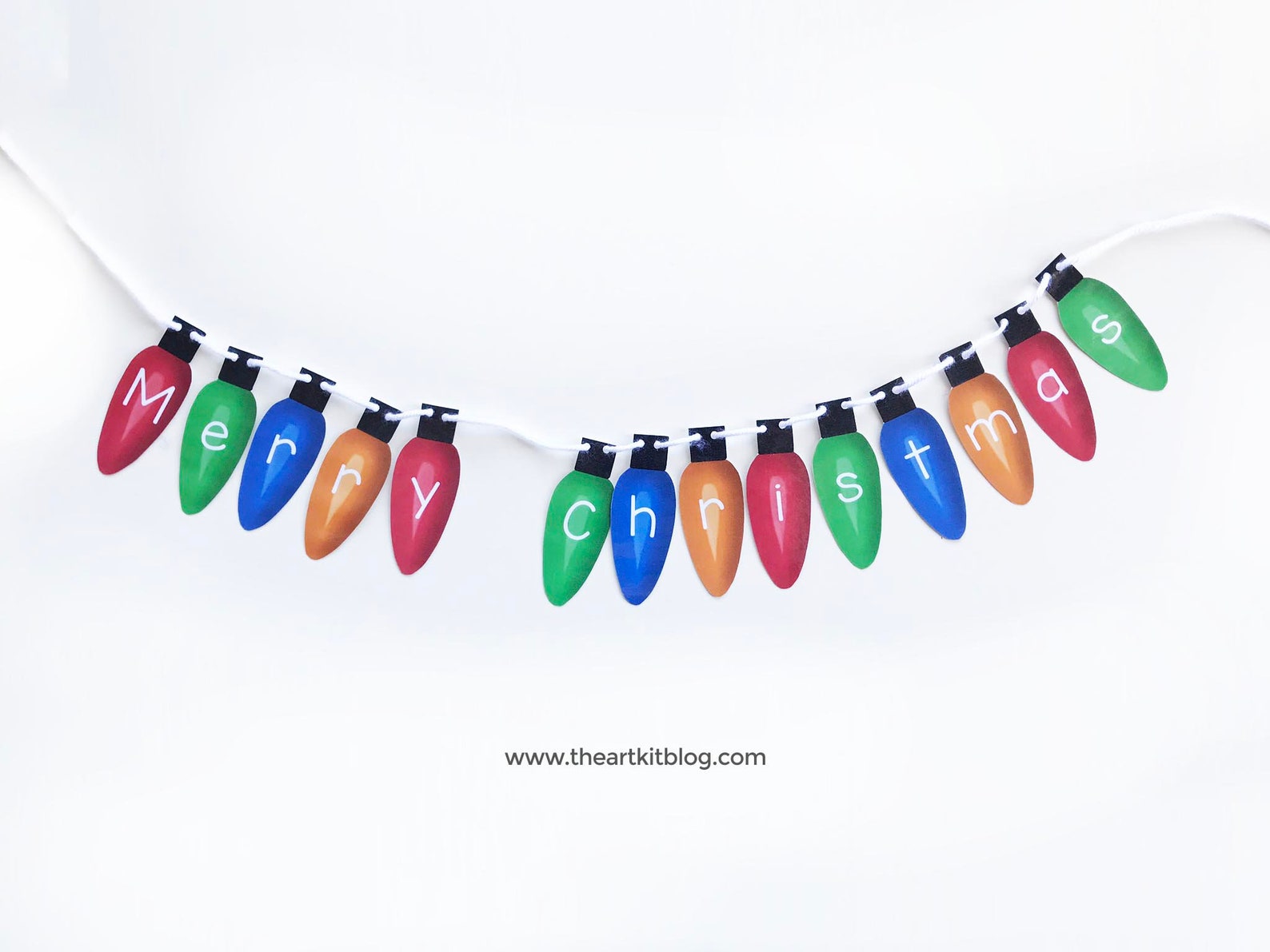JUMBO Merry Christmas Light Bulb Banner, Garage Door, Instant Download ...