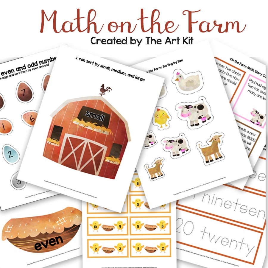 Math on the Farm Bundle for Young Learners: Preschool, Pre-k, and ...