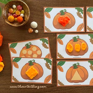 Pumpkin Shape Playdough Cards, Fall Playdough Mats, Instant Download ...