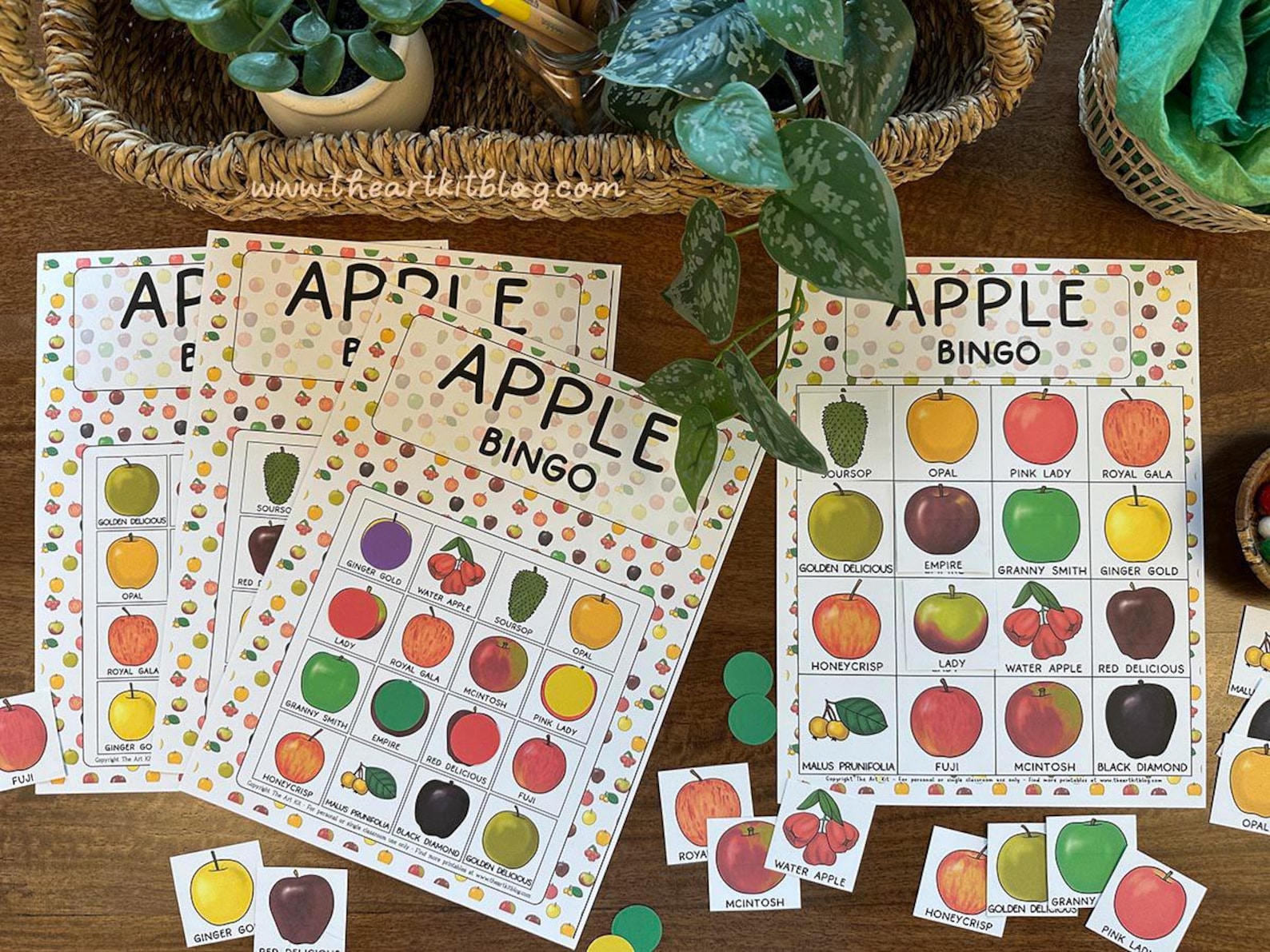Types of Apples Bingo, Bingo Game Printable, Summer Games PDF, World ...