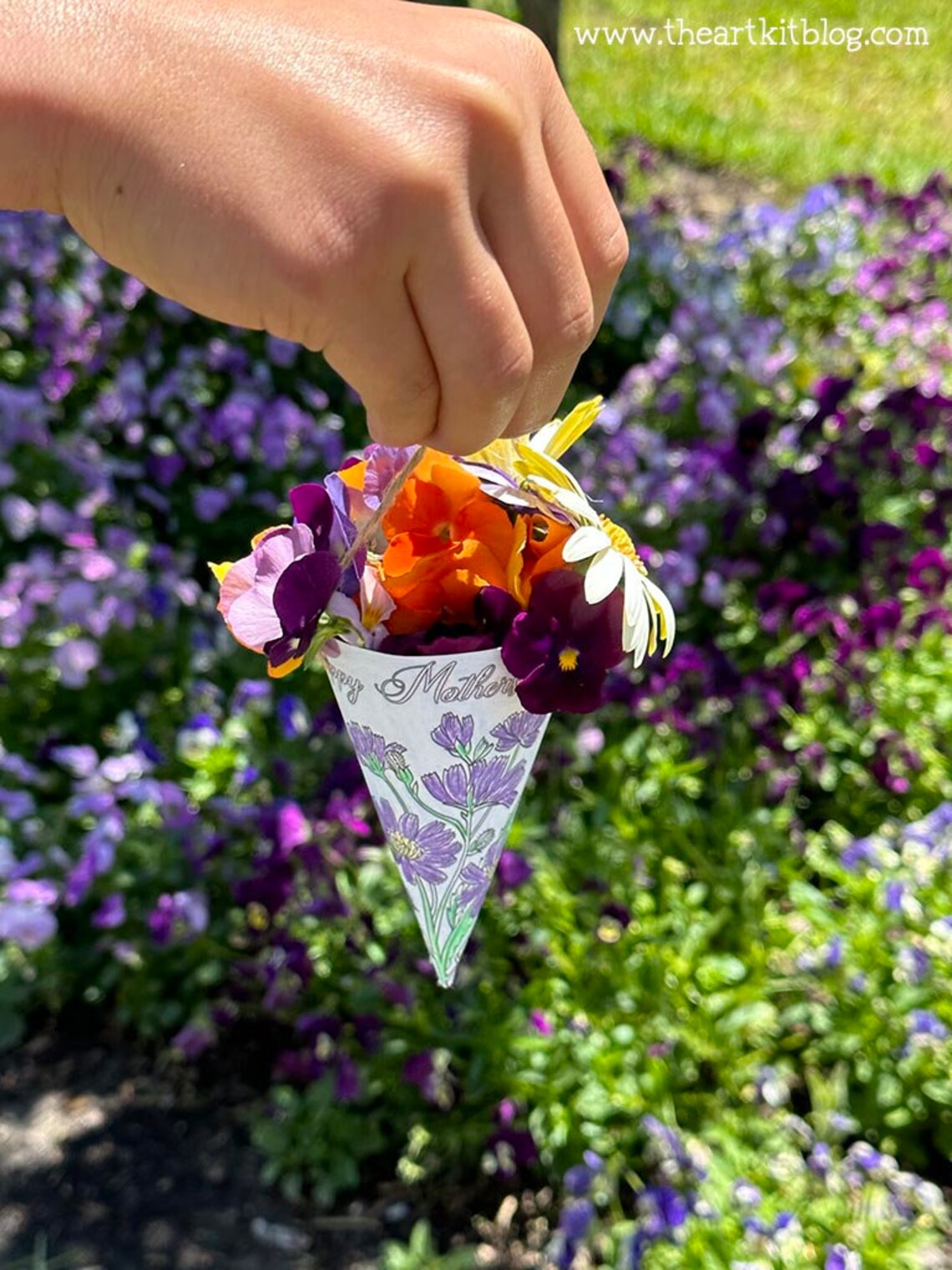 Printable Happy Mother's Day Flower Cone, Mother's Day Printable Craft ...