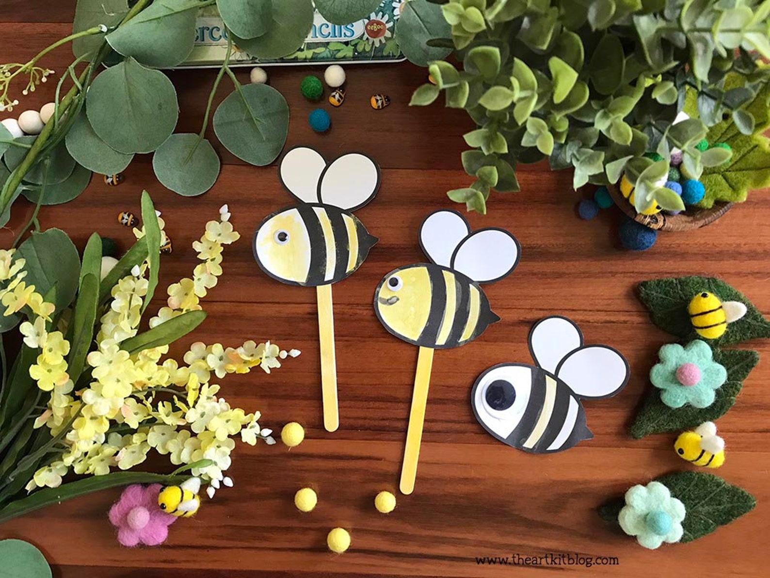 Bee Paper Craft Printable Template, Spring Craft, Bee Craft, Homeschool ...