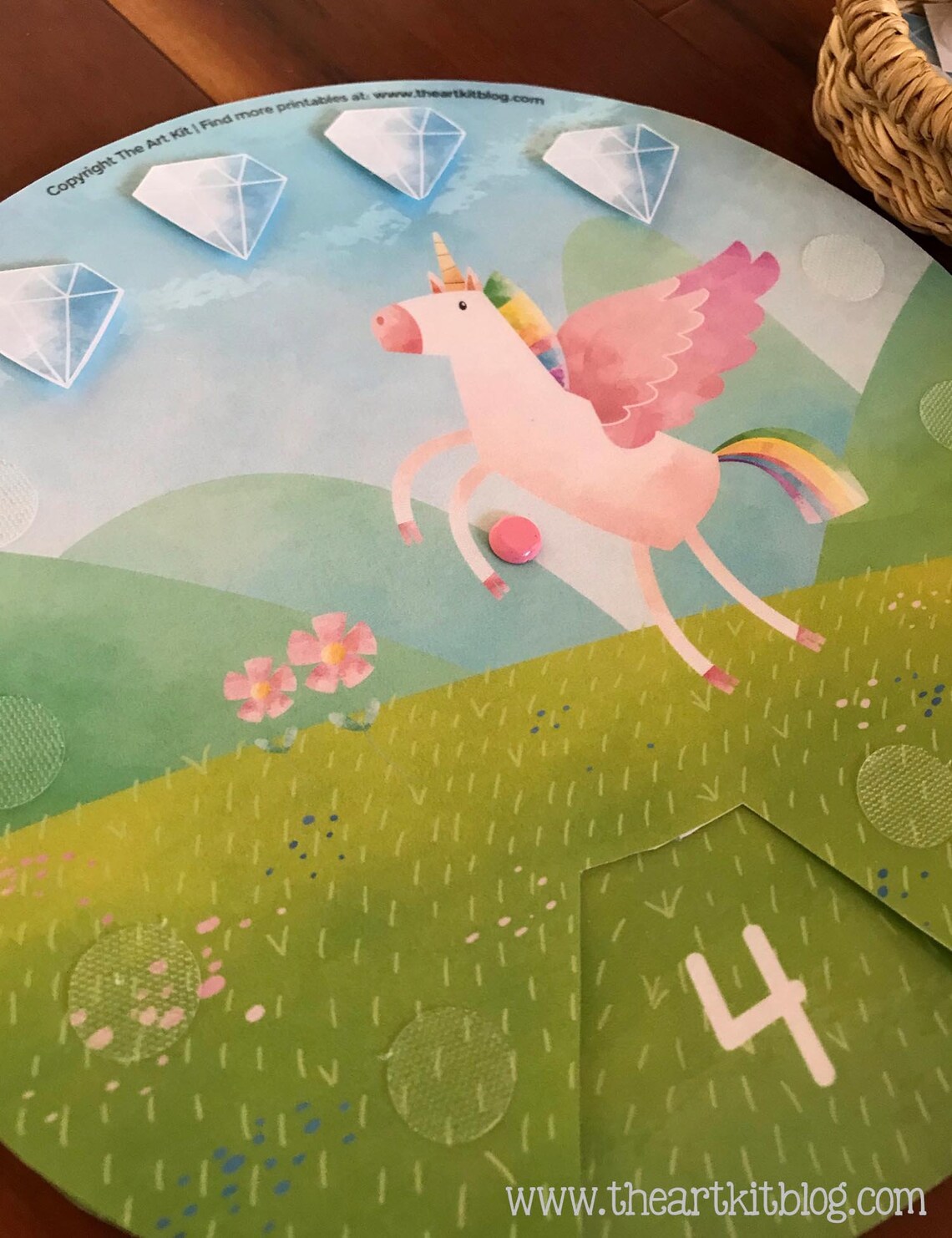 Printable Number Counting Wheel 1-12 // Unicorns and Gems // - Etsy