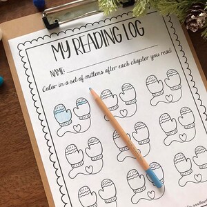 Winter Printable Reading Log for Kids, Reading Progress, Literacy ...