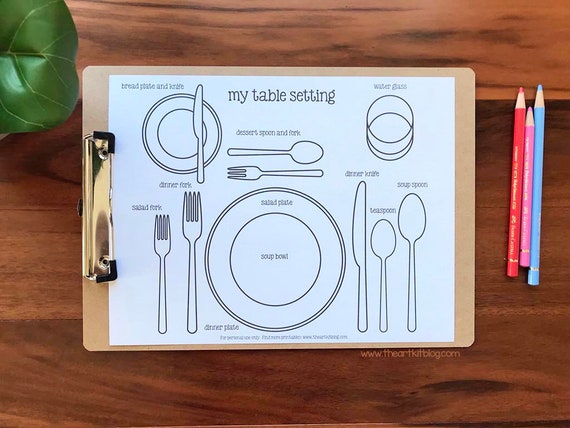 Place Setting Coloring Page