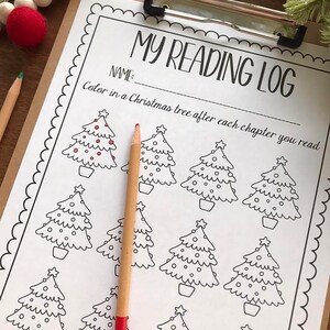 Christmas Printable Reading Log for Kids, Reading Progress, Literacy ...
