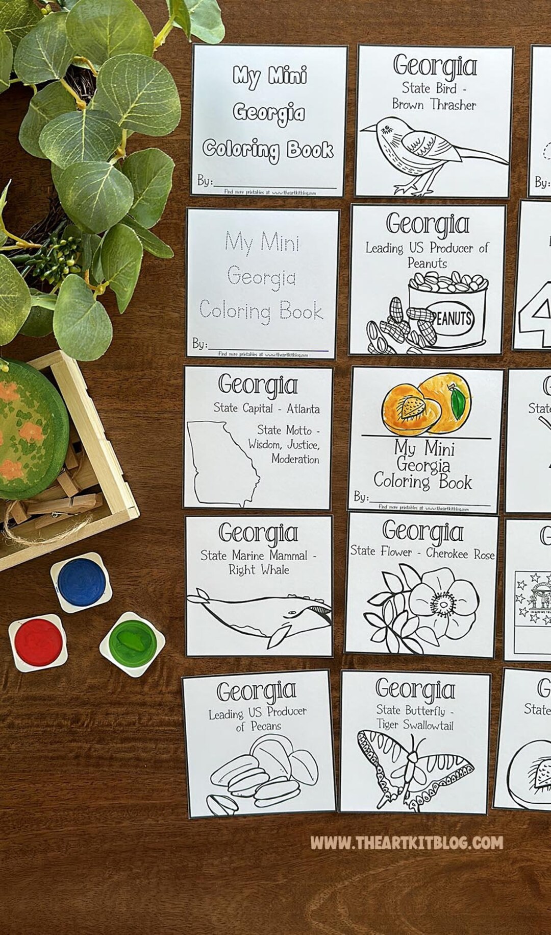 Mini GEORGIA Coloring Pages, 50 States Coloring Page, USA Homeschool ...
