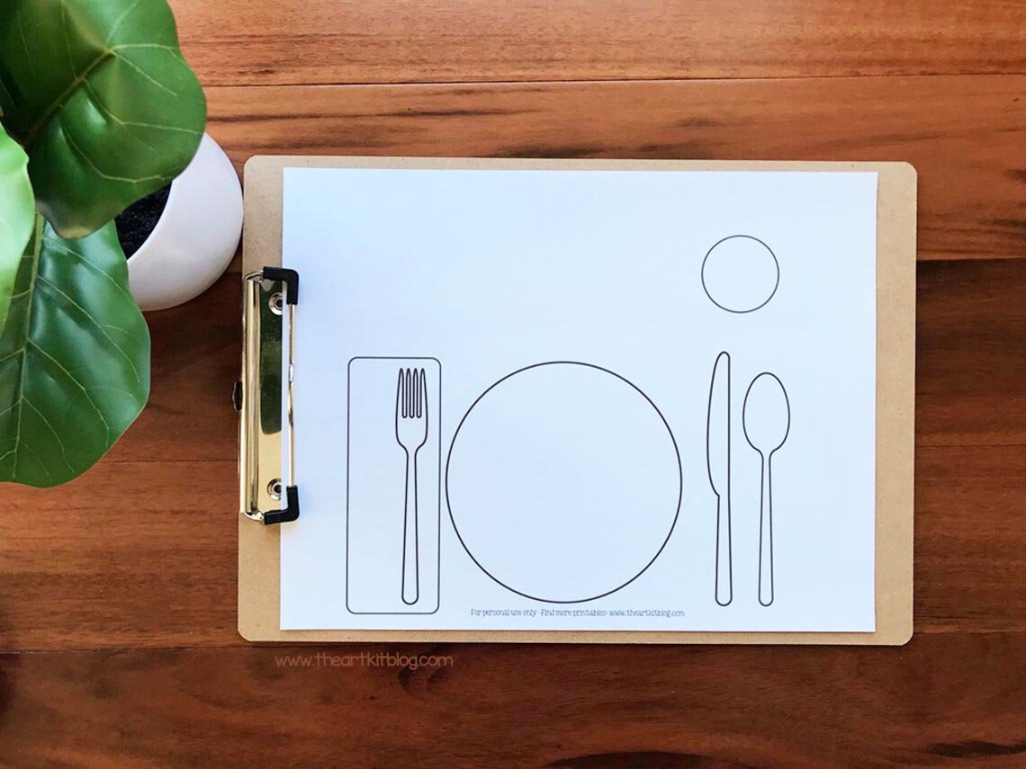 Table Setting Placemat Printables for Kids Montessori - Etsy