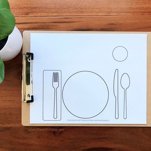 Table Setting Placemat Printables for Kids, Montessori Placemat ...
