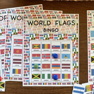 World Flags Bingo, Bingo Game Printable, Summer Games PDF, World Unit ...