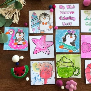 Mini Summer Coloring Book, Mini Summer Coloring Pages, Cute Coloring ...