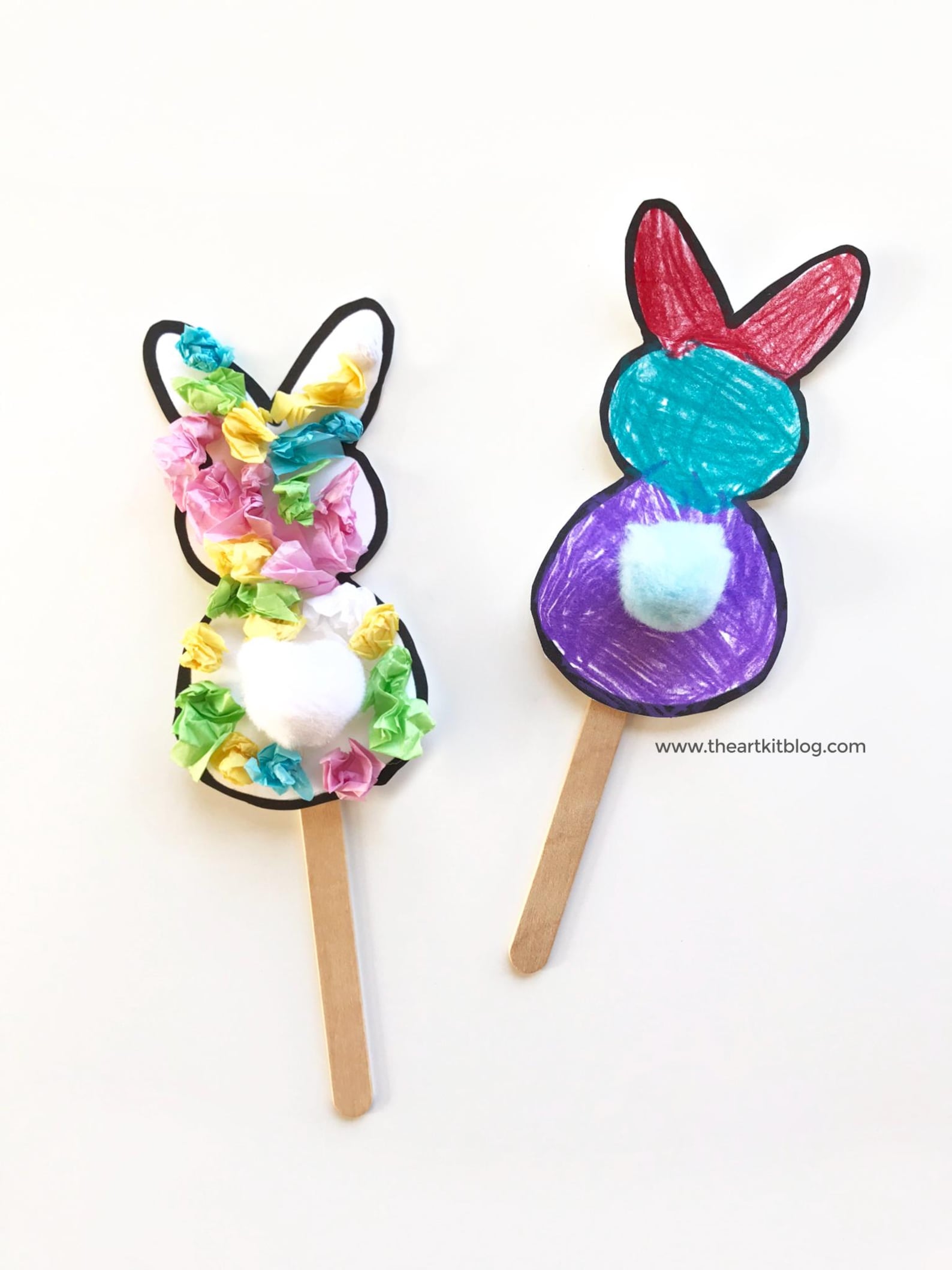 Cute Bunny Paper Craft {with Printable Template}, Spring Craft, Easter ...