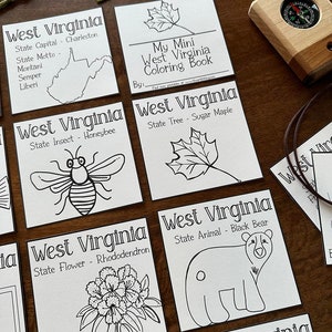 Mini WEST VIRGINIA Coloring Pages, 50 States Coloring Page, USA ...