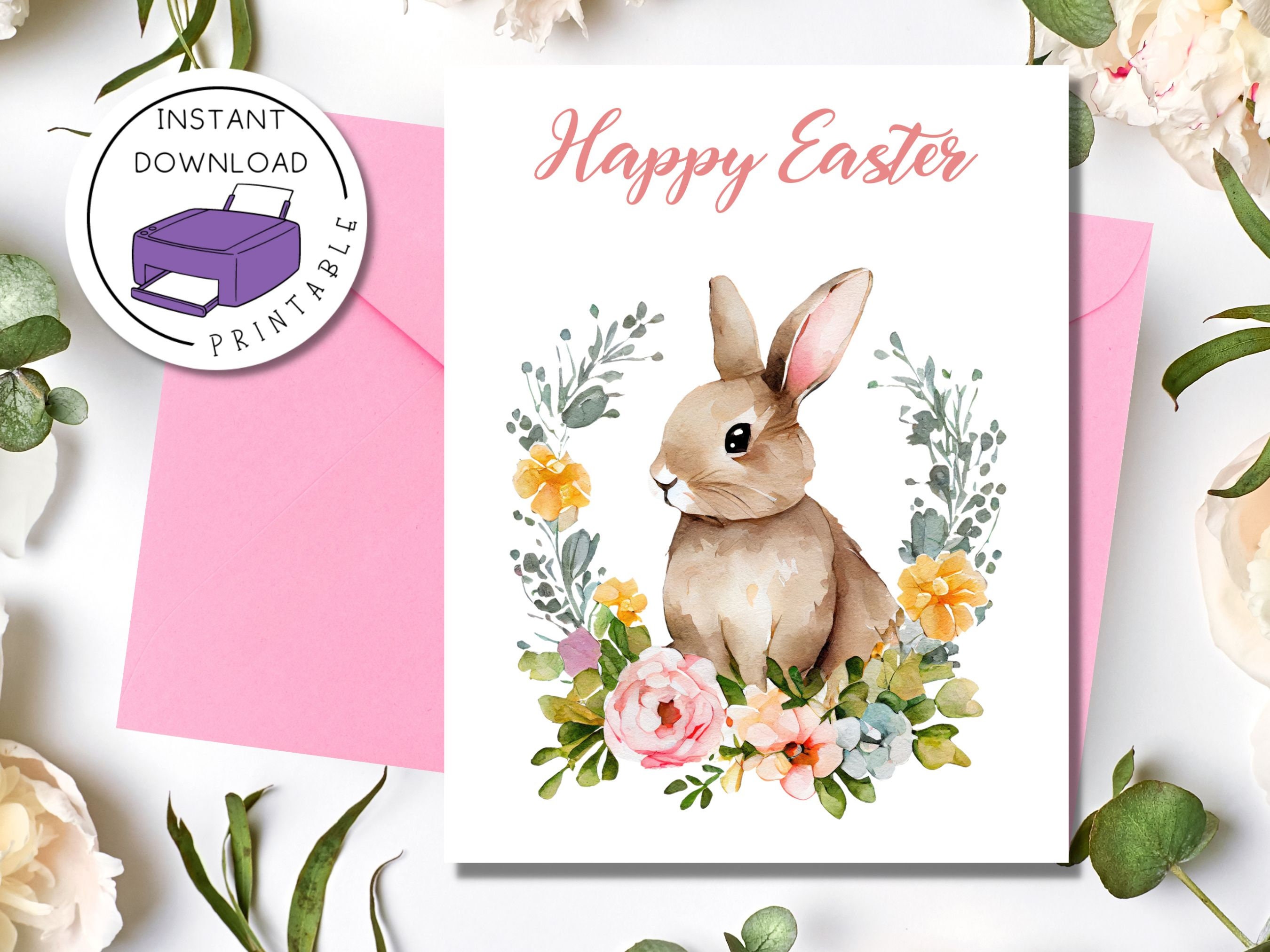 Happy Easter Card Printable, Easter Card Printable, Easter Card for ...