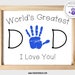 World's Greatest Dad, Handprint Footprint Art Craft, Father's Day Craft ...