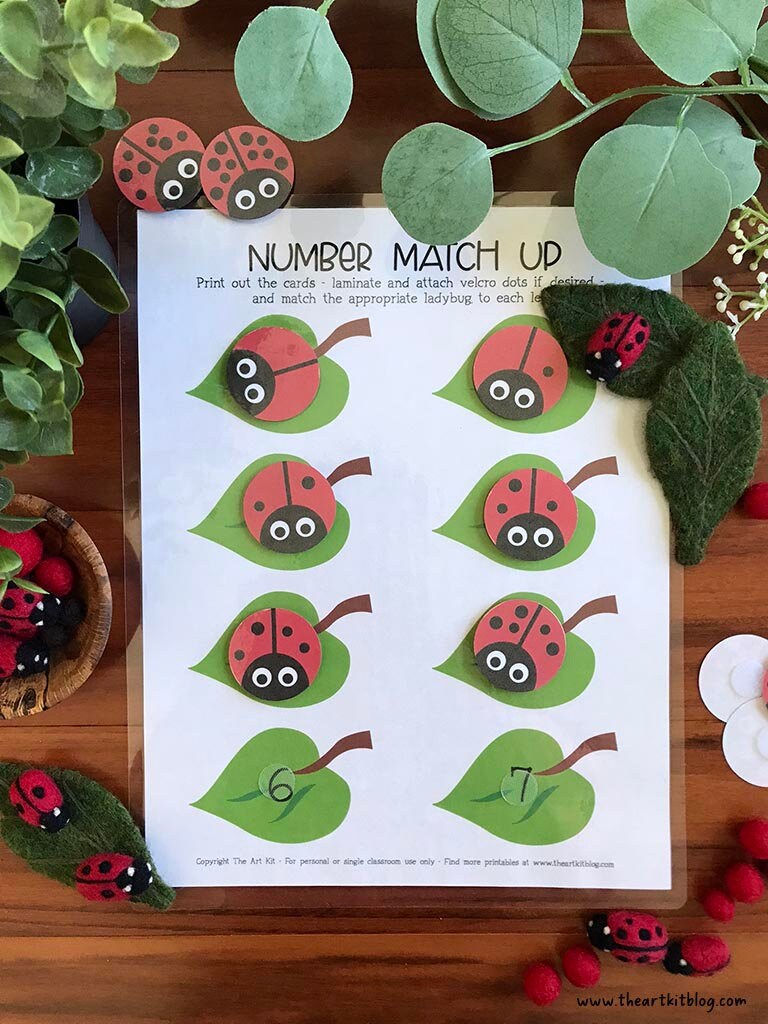 Ladybug Number Match Printable Busy Book Math Center - Etsy Australia
