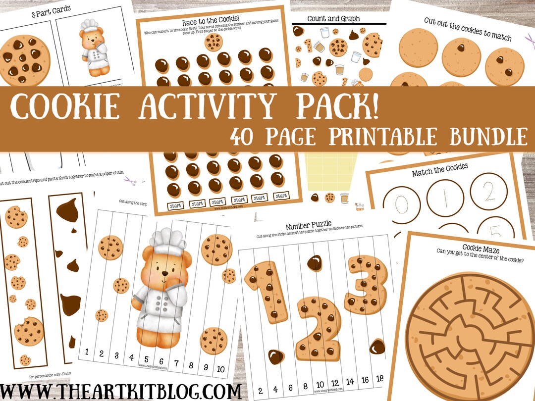 Chocolate Chip Cookie Activity Printable Pack, Busy Book, Learning ...