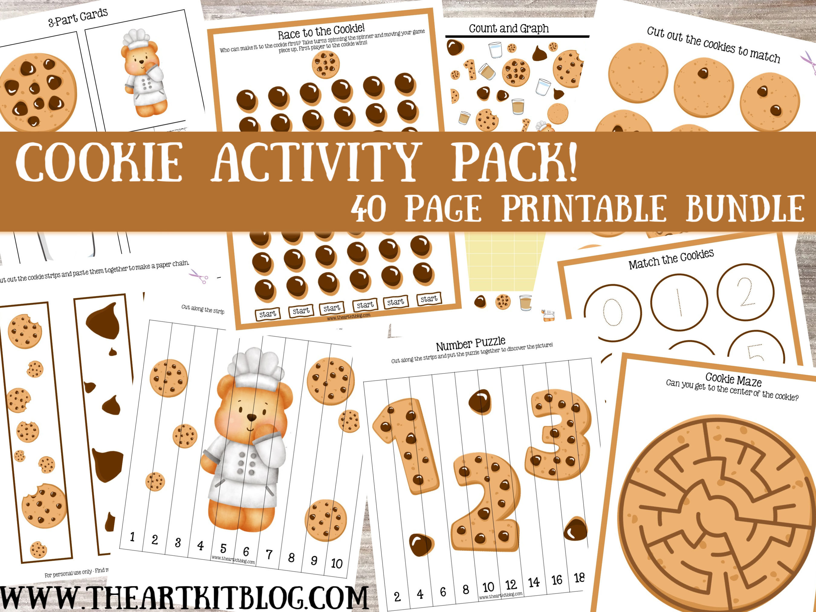 Chocolate Chip Cookie Activity Printable Pack, Busy Book, Learning ...