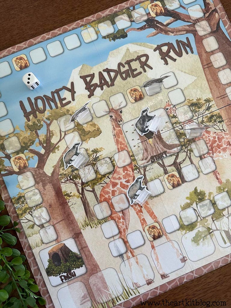 Printable Board Game Honey Badger Run Game Printable Games - Etsy