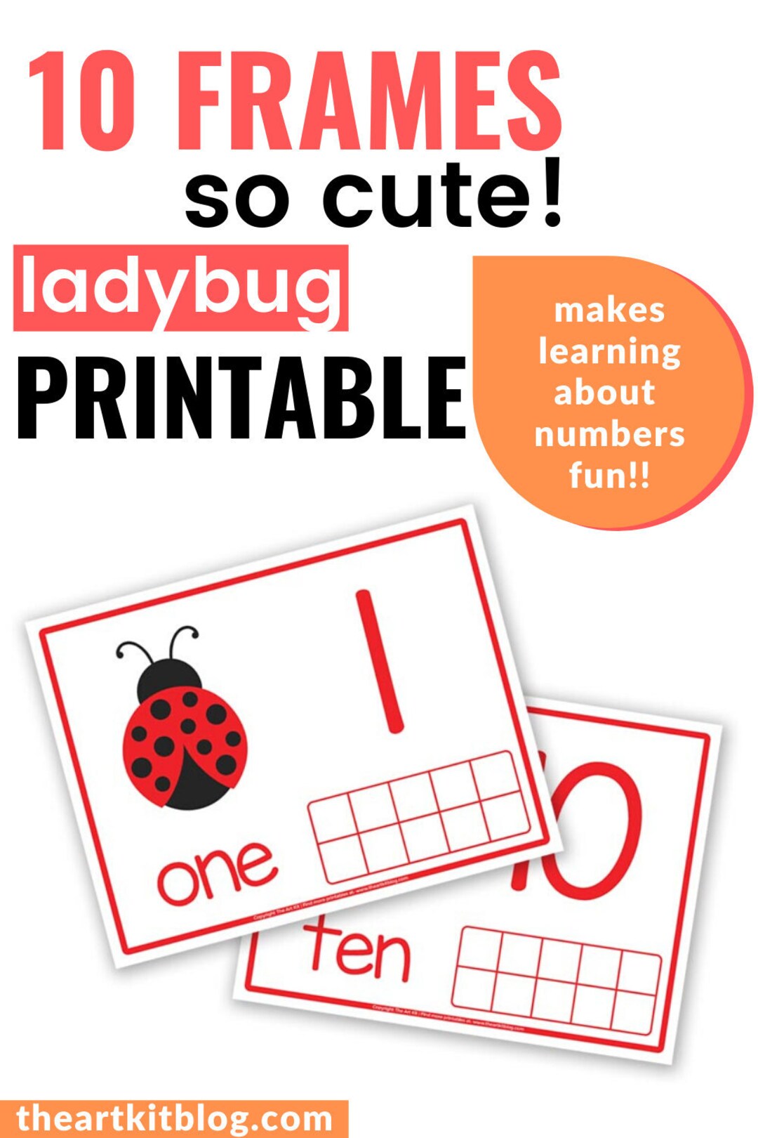 Ladybug Ten Frames Playdough Mats or Activity Mats for Number Counting ...