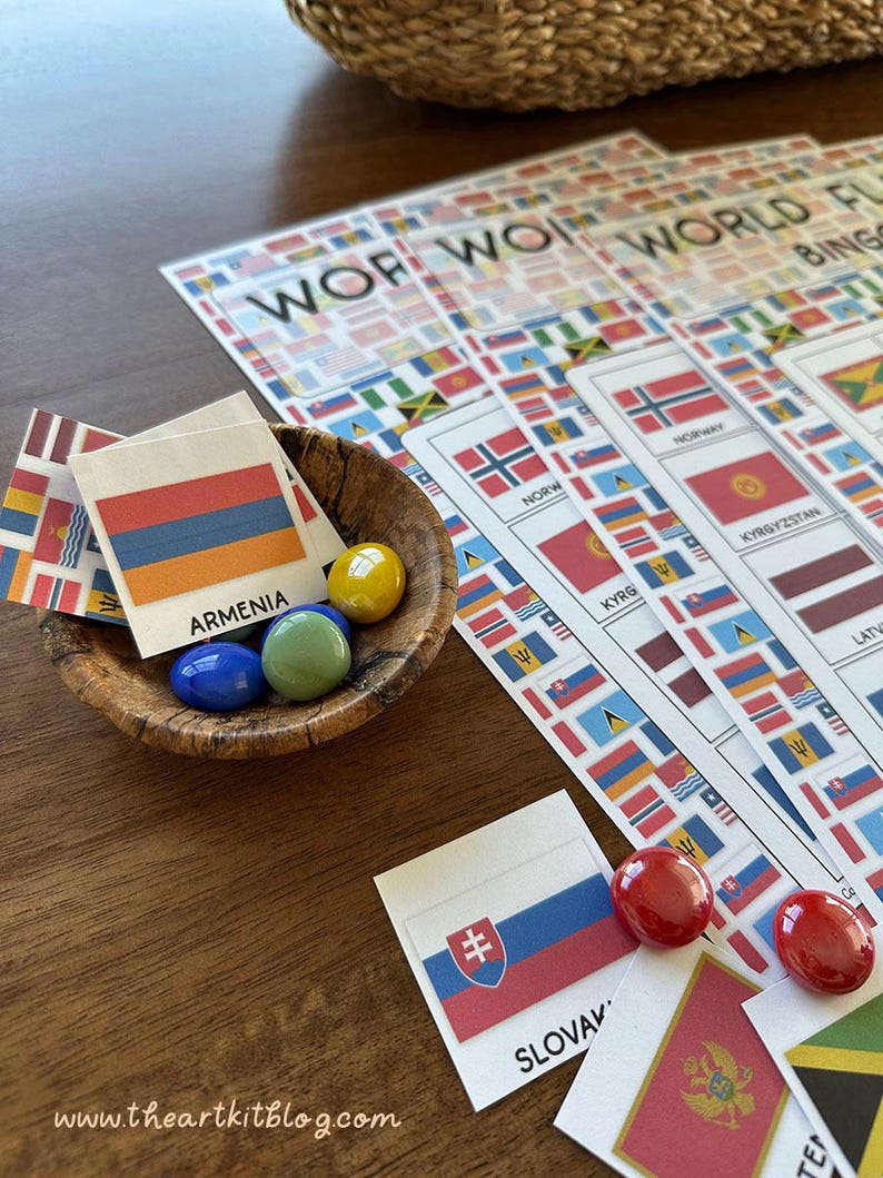 World Flags Bingo, Bingo Game Printable, Summer Games PDF, World Unit ...