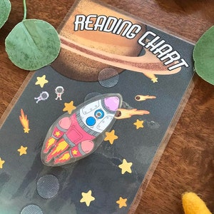 Kid's Reading Tracker Chart, Printable Reading Log, Outer Space Rocket ...