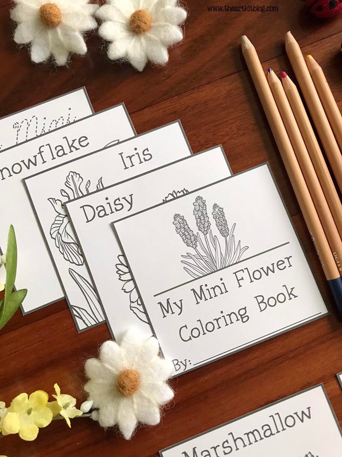 Mini Coloring Book With Flower Names, Mini Coloring Pages, Flower ...