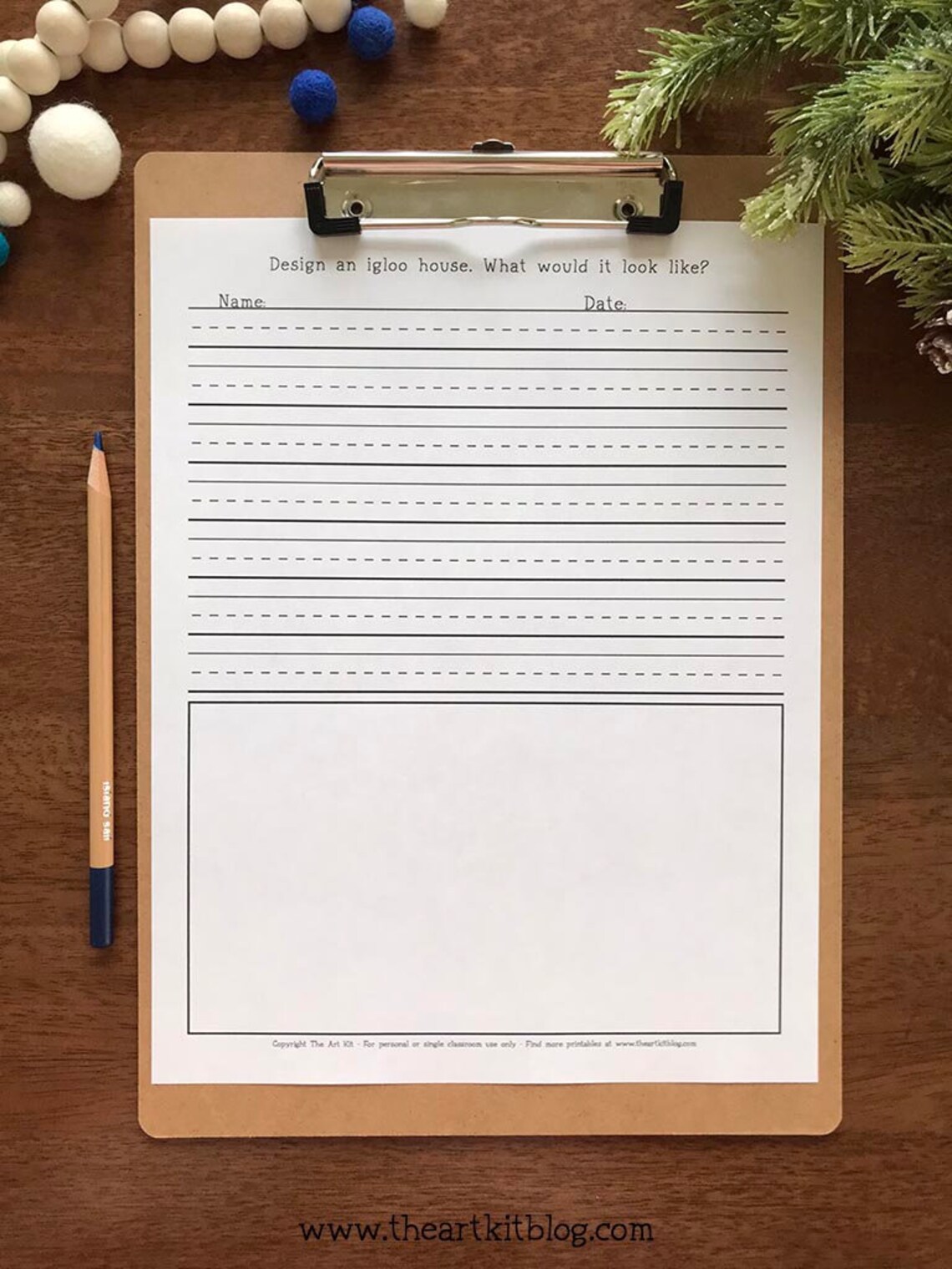 Winter Creative Writing Prompts Printable December Language - Etsy