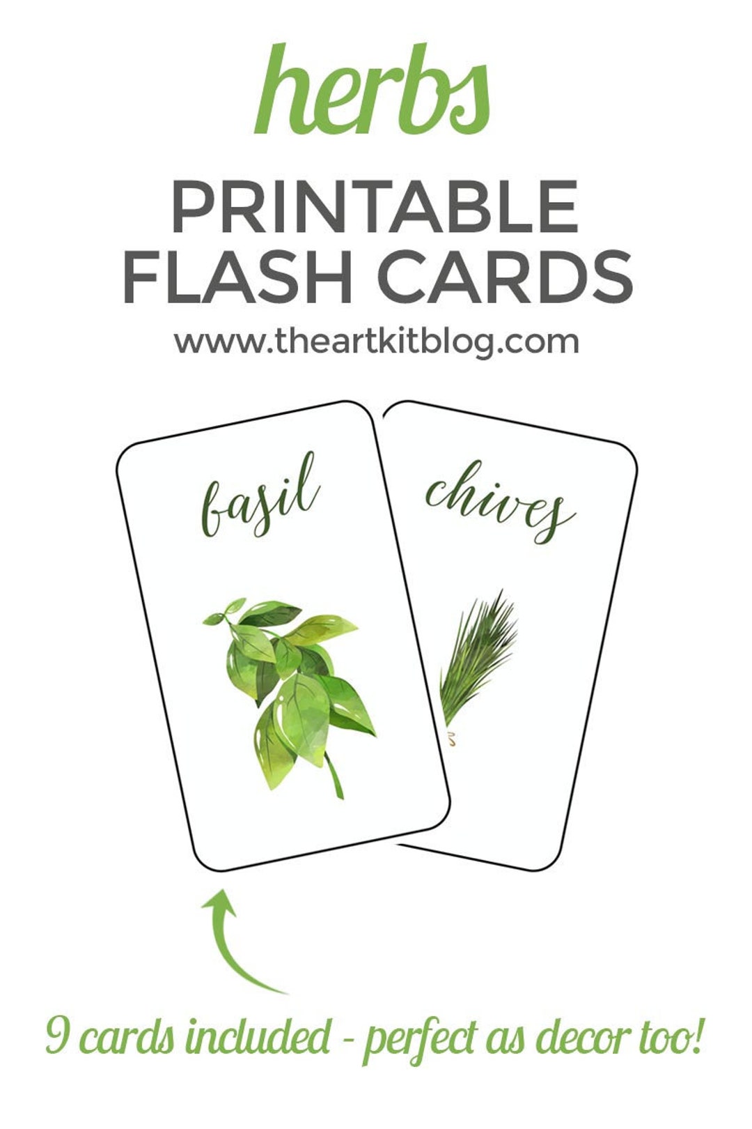 Herb Flash Cards Nature Inspired Learning Homeschool Home Decor Use ...