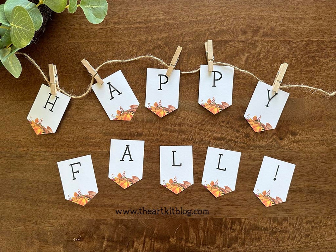 Happy Fall Autumn Banner, Seasonal Decor, Classroom Art, Classroom ...