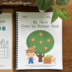 10 Farm Color by Number Coloring Pages PRINTABLE, Digital Download ...
