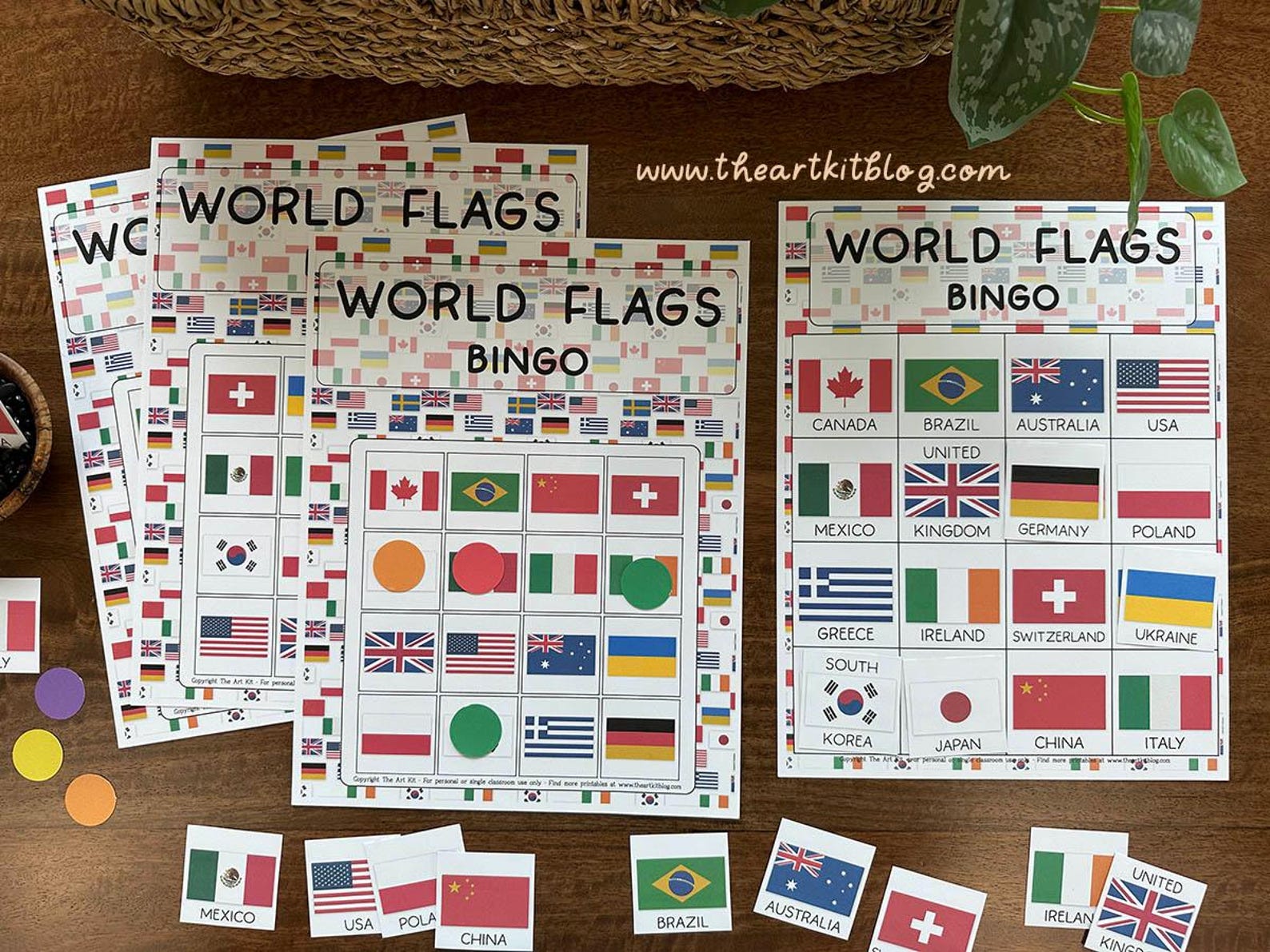 Flags of the World Bingo, Bingo Game Printable, Summer Games PDF, World ...