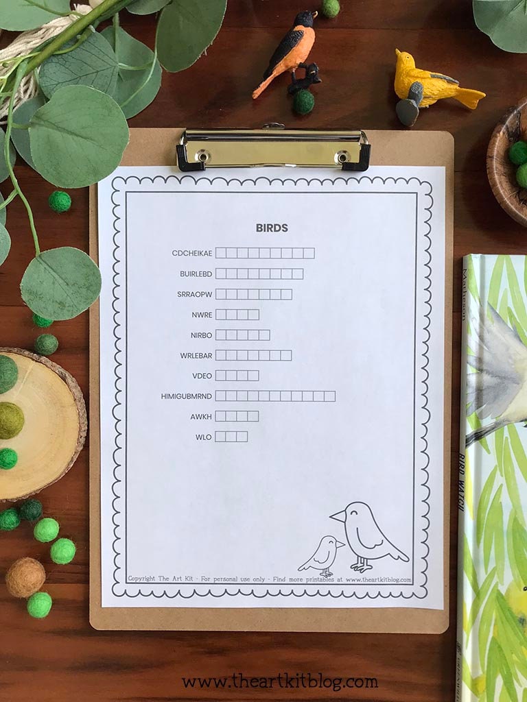 Bird Game Bundle of Printables for Kids, Pairs With Bird Watch Book ...