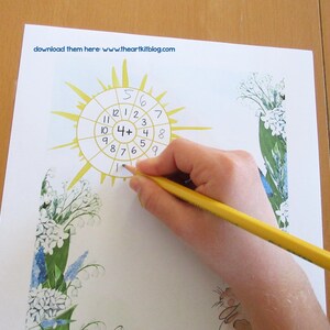 Spring Addition Math Wheels Activity Sheets 0 to 12 Waldorf - Etsy