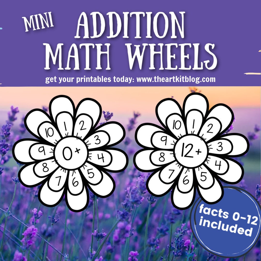 MINI Addition Flower Math Wheels // Facts 0 to 12 // Math Coloring ...